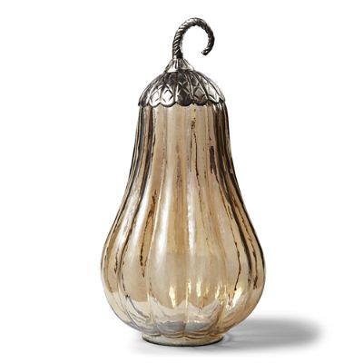 Brown Luster Pumpkin with Metal Stem | Frontgate