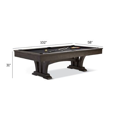 Dax Pool Table with Tournament-Quality Slate & Stain-Resistant Felt