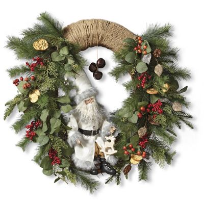 Santa in Oval Wreath | Frontgate