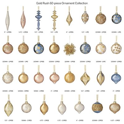 Gold Rush 60-piece Ornament Collection | Frontgate