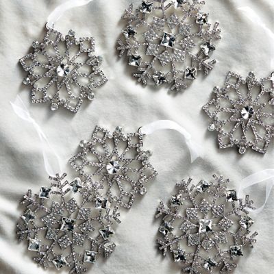 Crystal Snowflake Accent Ornaments Set Of Six Frontgate