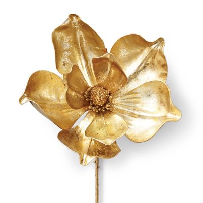 Metallic Gold Magnolia 23" Stems Set of 6 Hand-Assembled & Indoor Use Decor