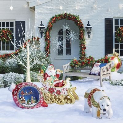 LED Santa in Sleigh | Frontgate