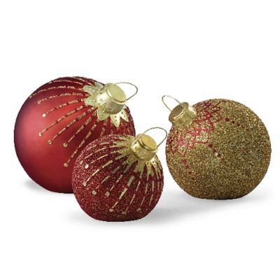 LED Glitter Jeweled Ornaments | Frontgate