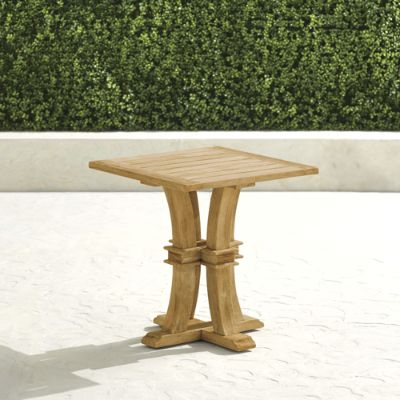 Teak Farmhouse Square Side Table in Natural Finish | Frontgate