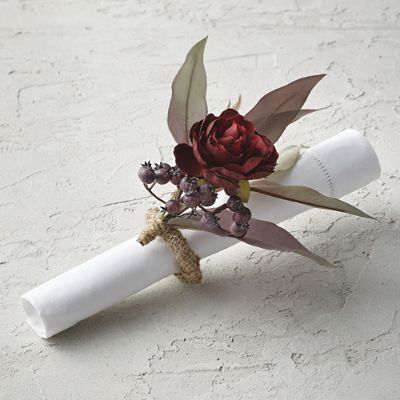 Ranunculus and Berry Fall Floral Napkin Rings, Set of Four | Frontgate
