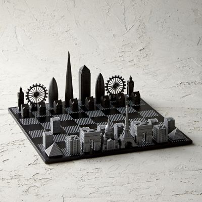 Skyline Premium Metal Chess Set | Frontgate
