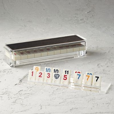 El Rumi Rummy Tile Game with Acrylic Box & Four Racks by Luxe Dominoes