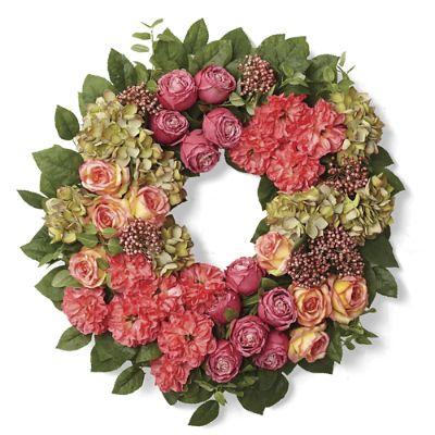 Marbella Rose Poppy Wreath | Frontgate