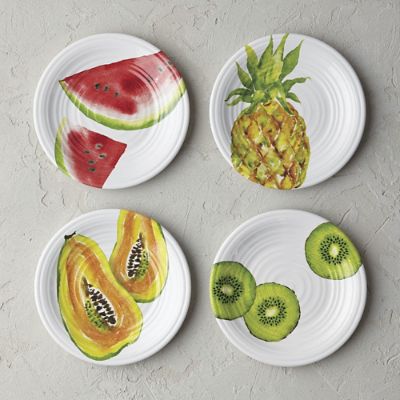 Tropical Fruit Melamine Salad Plates, Set of Four | Frontgate