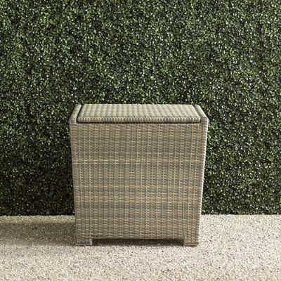 Tapered Wicker Storage Cube in Gray | Frontgate