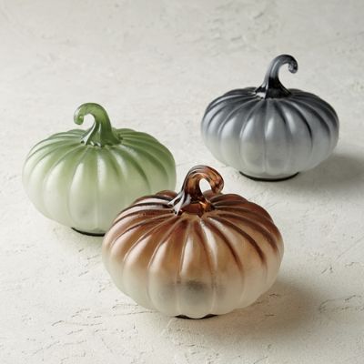 Frosted Ombre Glass Pumpkin | Frontgate
