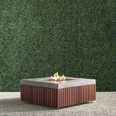 Milan Ipe Wood Fire Table | Frontgate