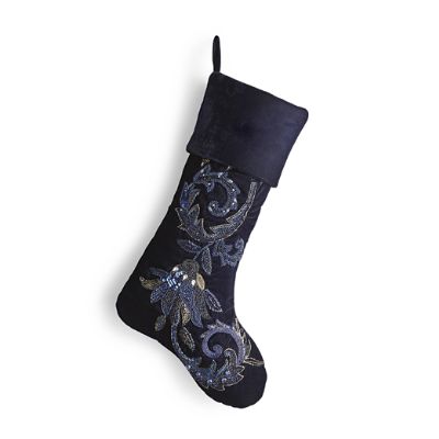 Floral Vine Embellished Stocking | Frontgate