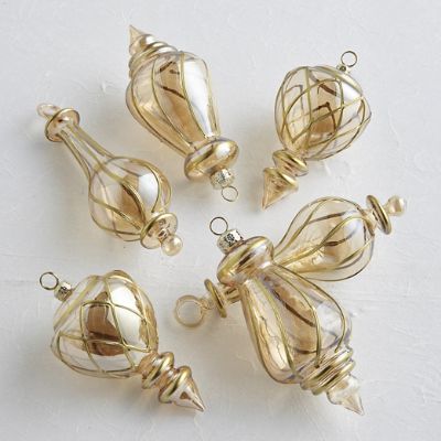 Spiral Glass Ornament, Set of Six | Frontgate