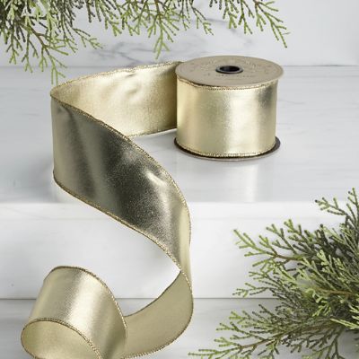 Metallic Foil Ribbon in Light Gold | Frontgate
