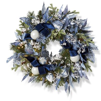 Noel Bleu Wreath | Frontgate