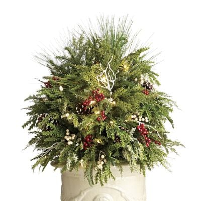 Woodland Outdoor Cordless Urn Filler with LED Lights & Timer Function