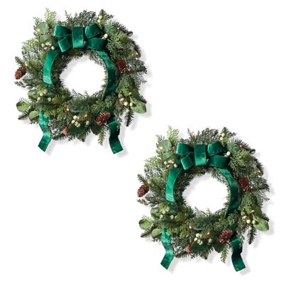 Majestic Holiday Patio Wreaths, Set of Two | Frontgate
