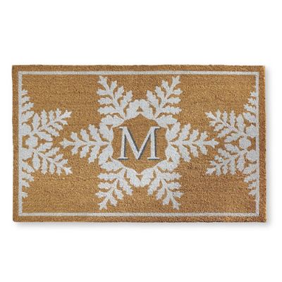 Snowflake Monogrammed Coco Door Mat | Frontgate