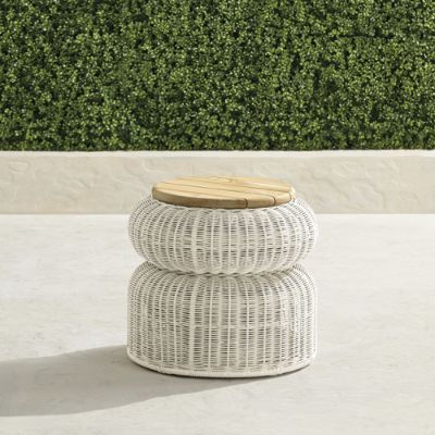 Alma Wicker Storage Side Table | Frontgate