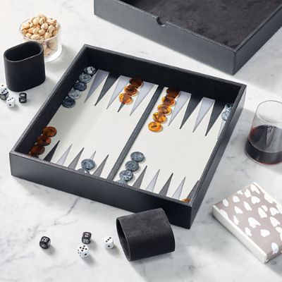 Leather Box Backgammon Set | Frontgate