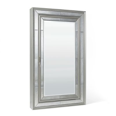 Loren Jewelry Storage Mirror with Interior LED Lighting & Velvet Lining