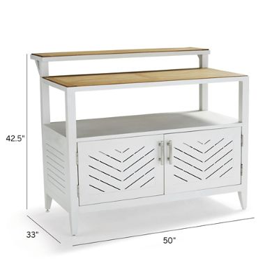 Westport Outdoor and Teak Bar in Matte White Aluminum | Frontgate