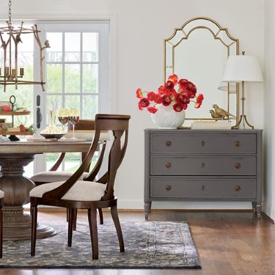 Colmar Beveled Mirror with Burnished Gold Finish & Pieced Frame Design