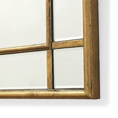 Colmar Beveled Mirror with Burnished Gold Finish & Pieced Frame Design