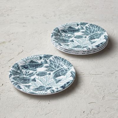 Lani Fish Melamine Side Plates, Set of Four | Frontgate