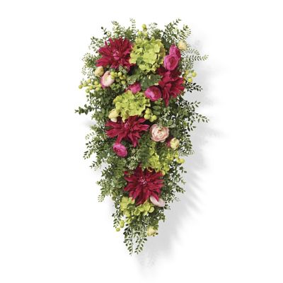 Hydrangea, Dahlia and Eucalyptus Teardrop Swag | Frontgate