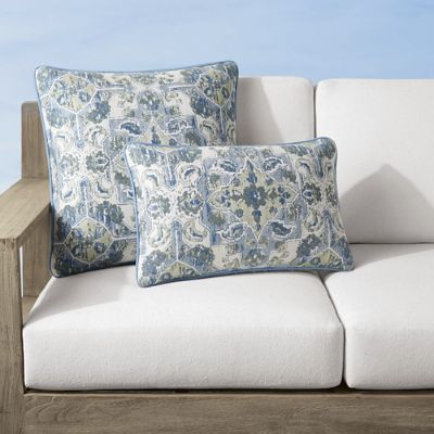 Marlow Medallion Cobalt Indoor/Outdoor Pillow | Frontgate