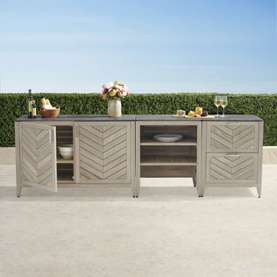 Westport 3-pc. Outdoor Kitchen Set in Weathered Teak | Frontgate