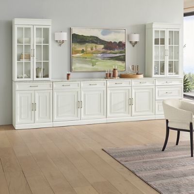 Hunter 5-Piece Modular Set in Blanca with Carrara Marble Top & LED Lighting