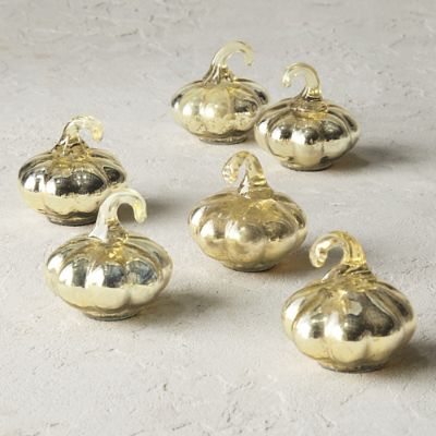 Mercury Gold Mini Pumpkins, Set of Six | Frontgate