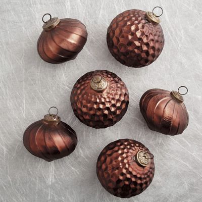 Matte Glass Ornaments, Set of Six | Frontgate
