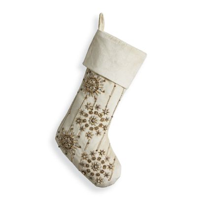 Snowflake Embellished Stocking | Frontgate