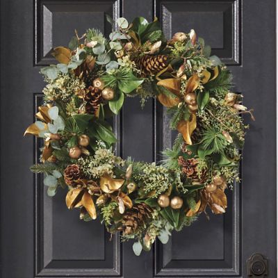 Golden Mix Magnolia Wreath | Frontgate
