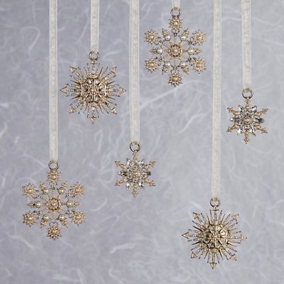 Gilded Treasures Snowflake Ornaments Set Of Six Frontgate