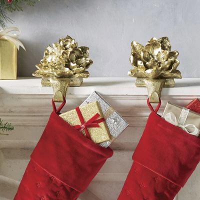 Magnolia Bloom Stocking Holders, Set of Two | Frontgate