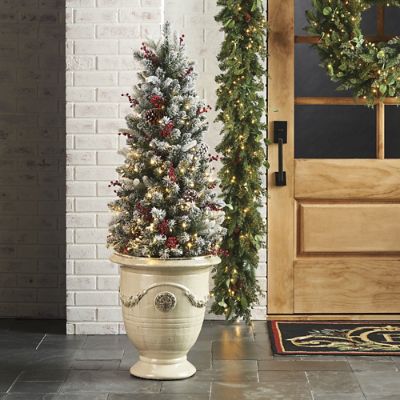 Red Berry Flocked Classic Tree | Frontgate
