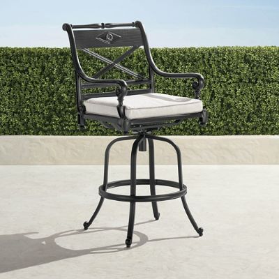 Carlisle Onyx Aluminum Swivel Bar Stools with Weather Resistant Finish Set of 2
