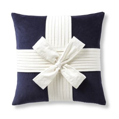 Noel Holiday Bow Velvet Decorative Pillow Cover | Frontgate