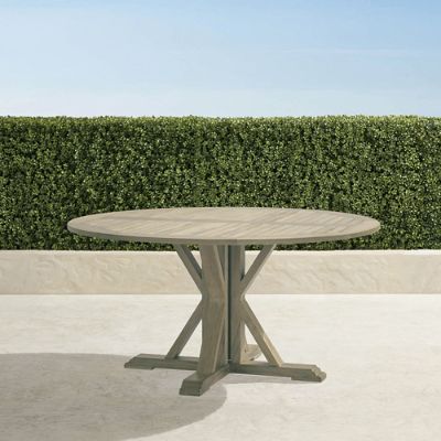 Farmhouse 60" Round Dining Table in Weathered Teak | Frontgate