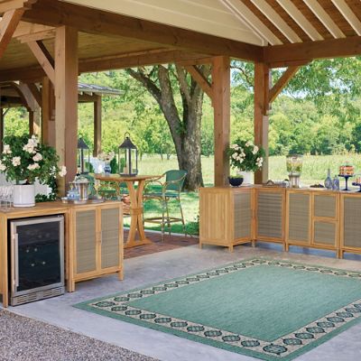 Isola 3-pc. Outdoor Kitchen Set in Natural Teak | Frontgate