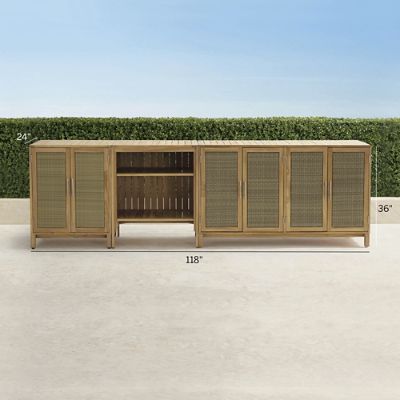 Isola 3-pc. Outdoor Kitchen Set in Natural Teak | Frontgate