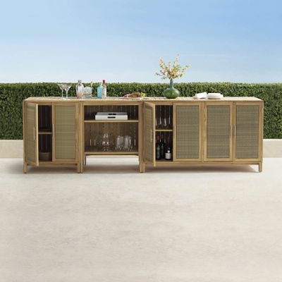 Isola 3-pc. Outdoor Kitchen Set in Natural Teak | Frontgate