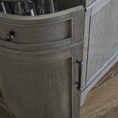 Cheval Sideboard with Carrara Marble Top & Curved Silhouette Storage