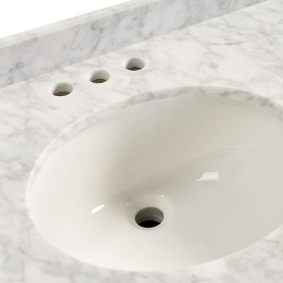 Etienne 72" Double Bath Vanity with Carrara Marble Top & Brass Hardware